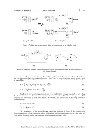 Detailed analysis of grid connected and islanded operation modes based on P/U and Q/f droop ...