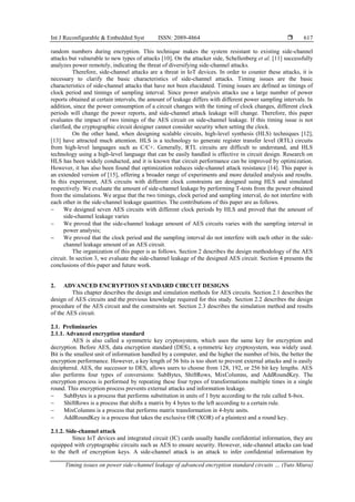 Timing issues on power side-channel leakage of advanced encryption standard circuits designed by ...