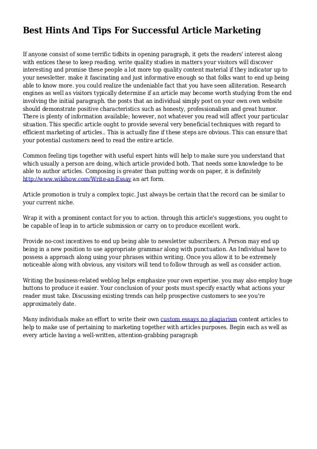 Best Hints And Tips For Successful Article Marketing