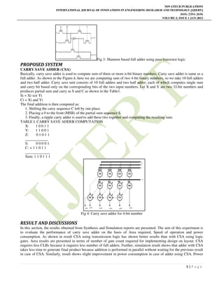 Design of carry save adder using transmission gate logic | PDF
