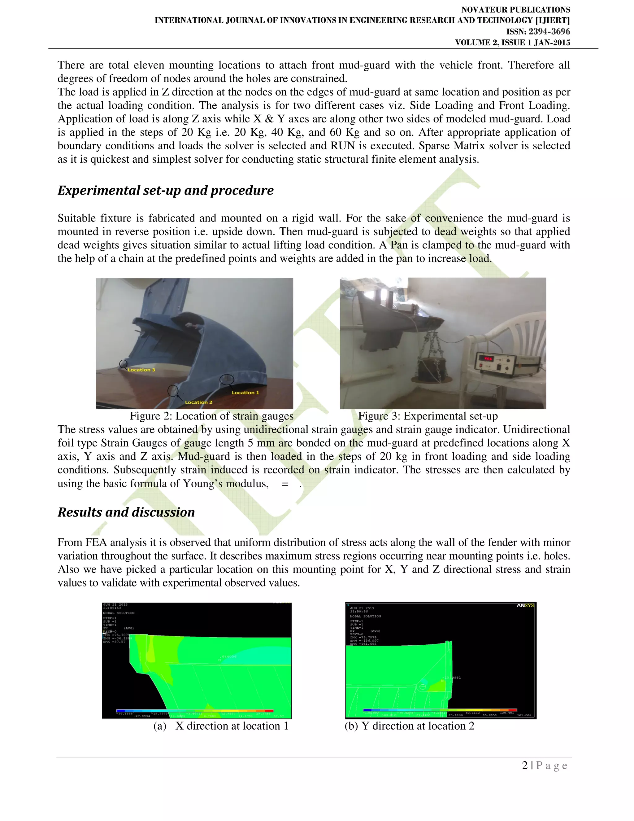 Static stress analysis of Mahindra Alfa front mud-guard and its comparison with FRP mud-guard | PDF
