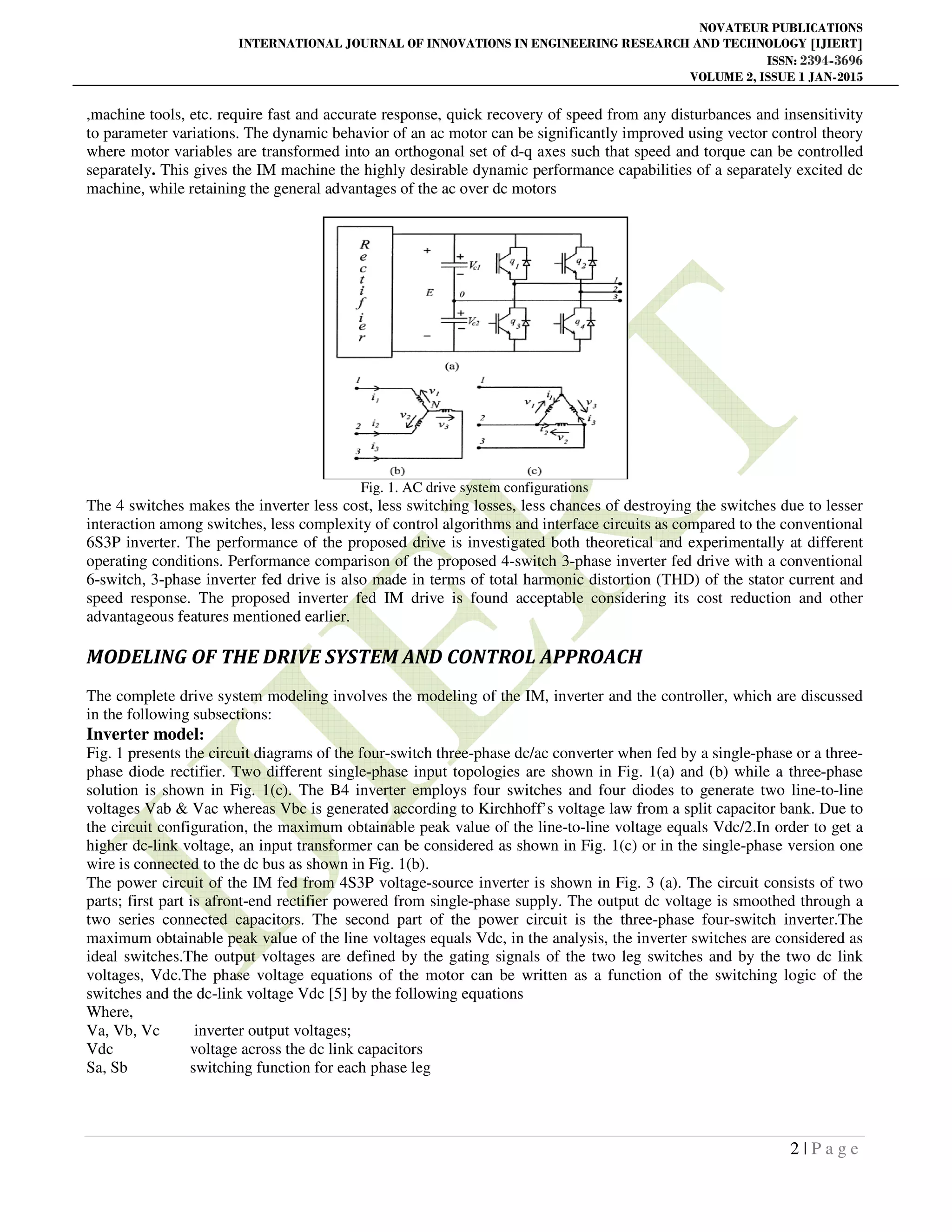 Performance & Analysis of Single-Phase Inverter Fed Three-phase Induction Motor Drives | PDF