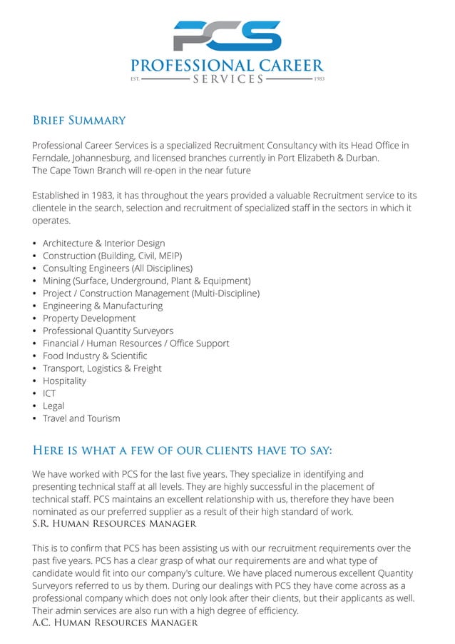 PCS Brochure - 2016 | PDF