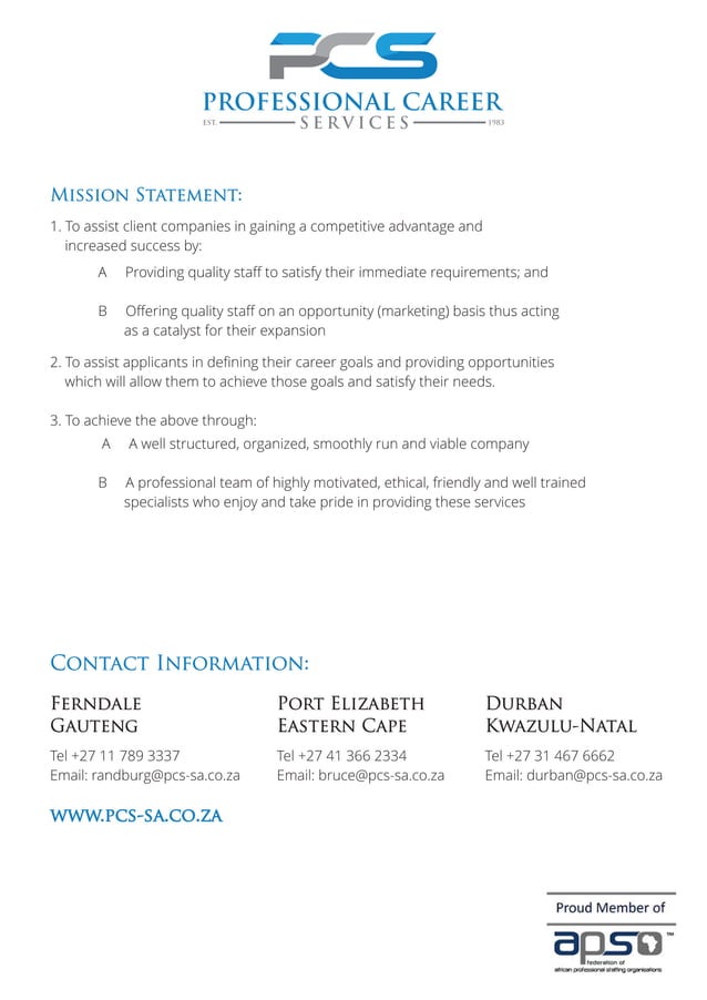 PCS Brochure - 2016 | PDF