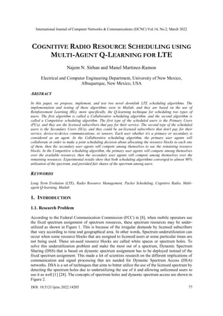 COGNITIVE RADIO RESOURCE SCHEDULING USING MULTI-AGENT Q-LEARNING FOR LTE | PDF | Computer ...