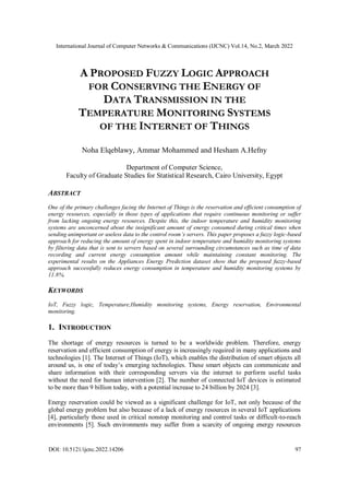 A Proposed Fuzzy Logic Approach for Conserving the Energy of Data Transmission in the ...