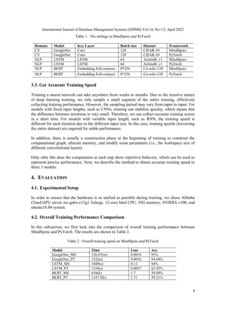 Performance Comparison between Pytorch and Mindspore | PDF