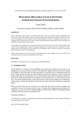 Building Reliable Cloud Systems through Chaos Engineering | PDF