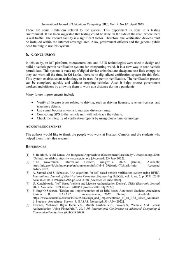 AN INTERNET OF THINGS BASED VEHICLE PERMIT VERIFICATION SYSTEM WITH ...