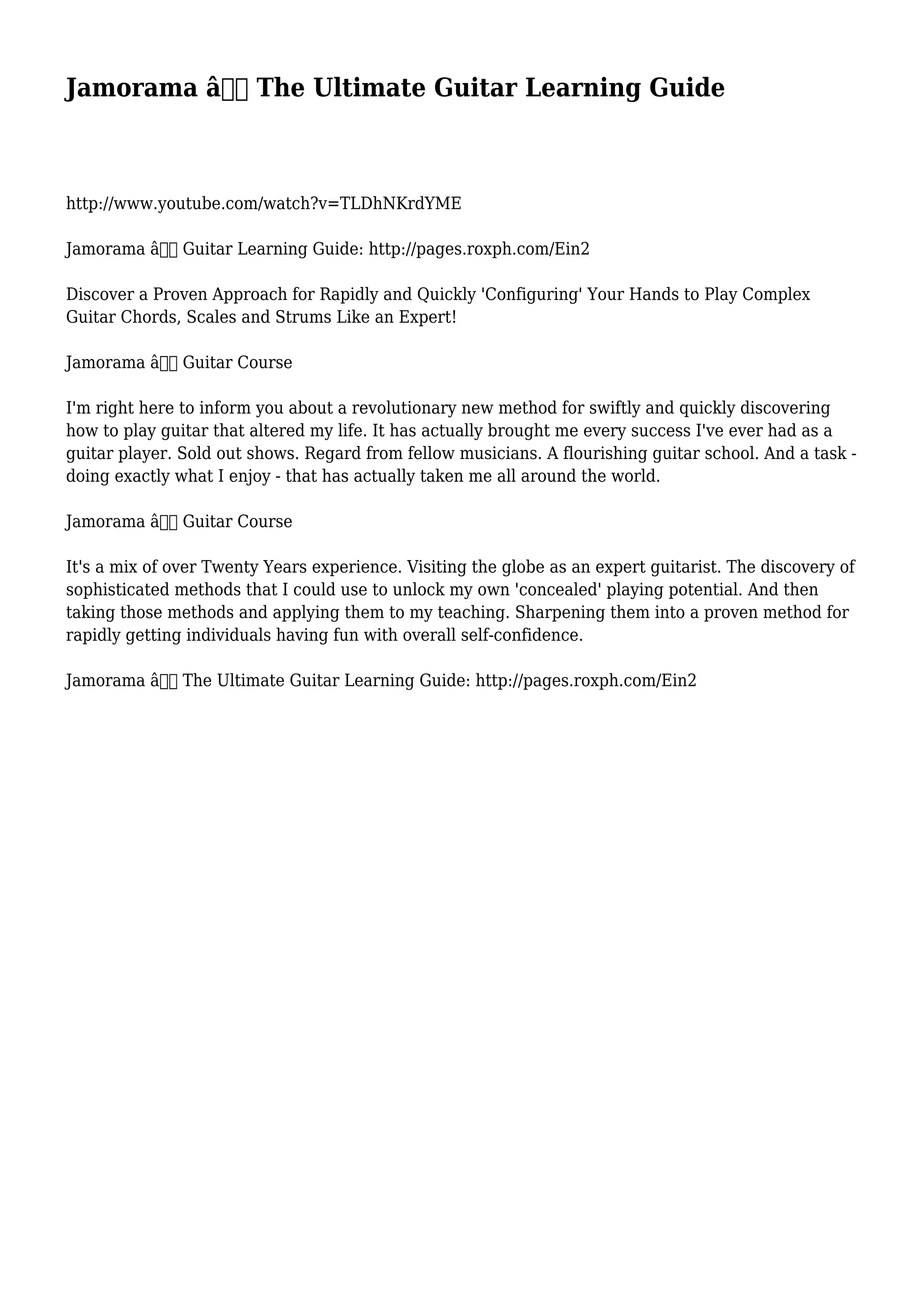 Jamorama – The Ultimate Guitar Learning Guide | PDF | Music | Entertainment