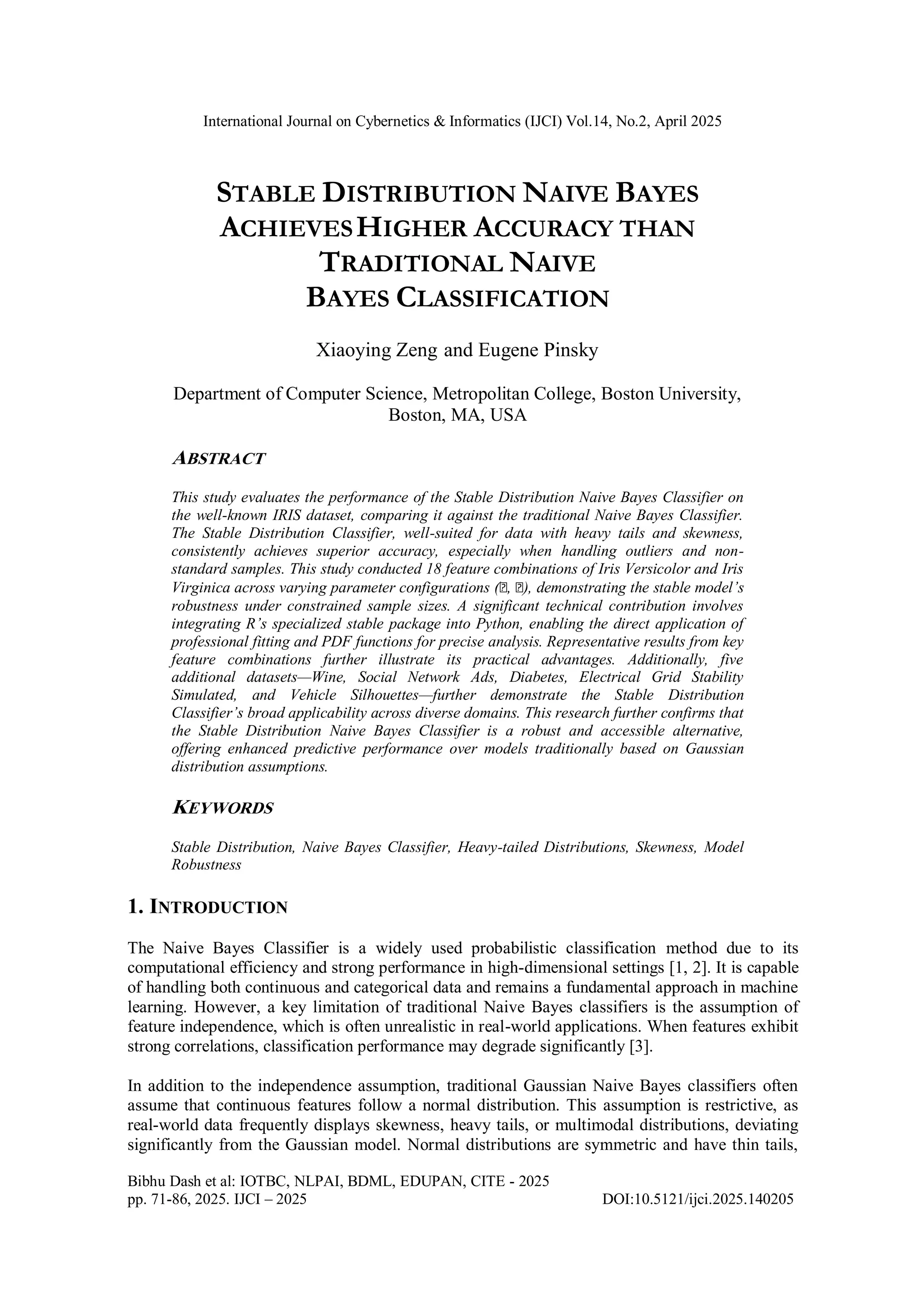 Stable Distribution Naive Bayes Achieves Higher Accuracy Than ...