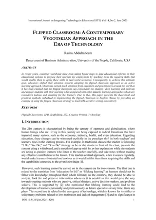 Flipped Classroom: A Contemporary Vygotskian Approach in the Era of ...