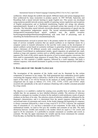 MATHEMATICAL FORMULAS FOR GENERATING SYLLABLES USED IN ARABIC SPEECH ...