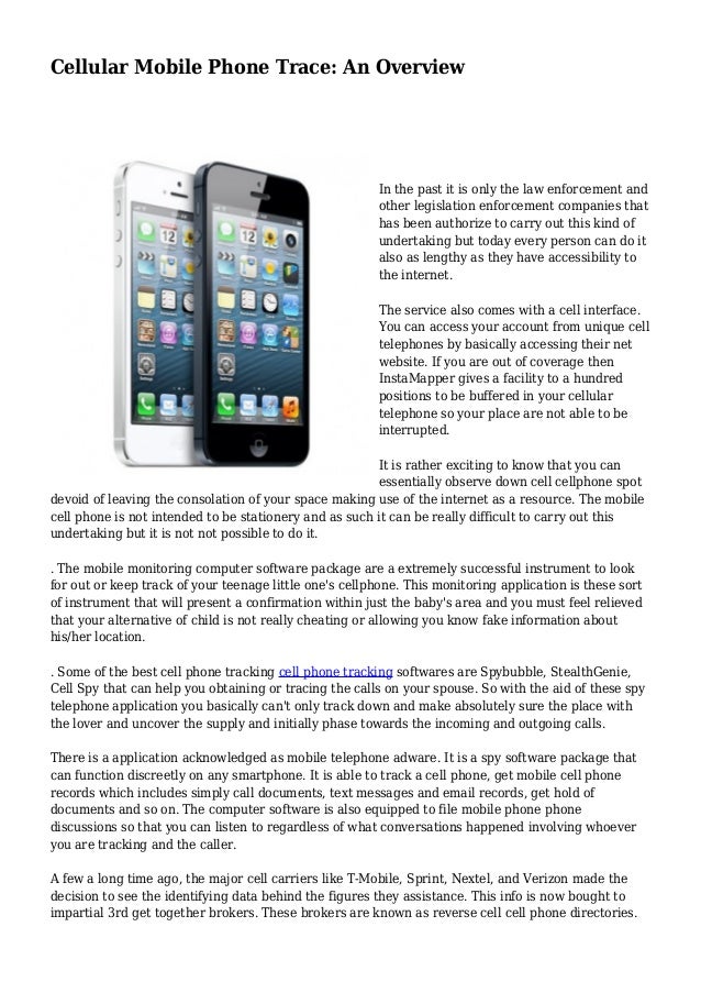 Cellular Mobile Phone Trace: An Overview