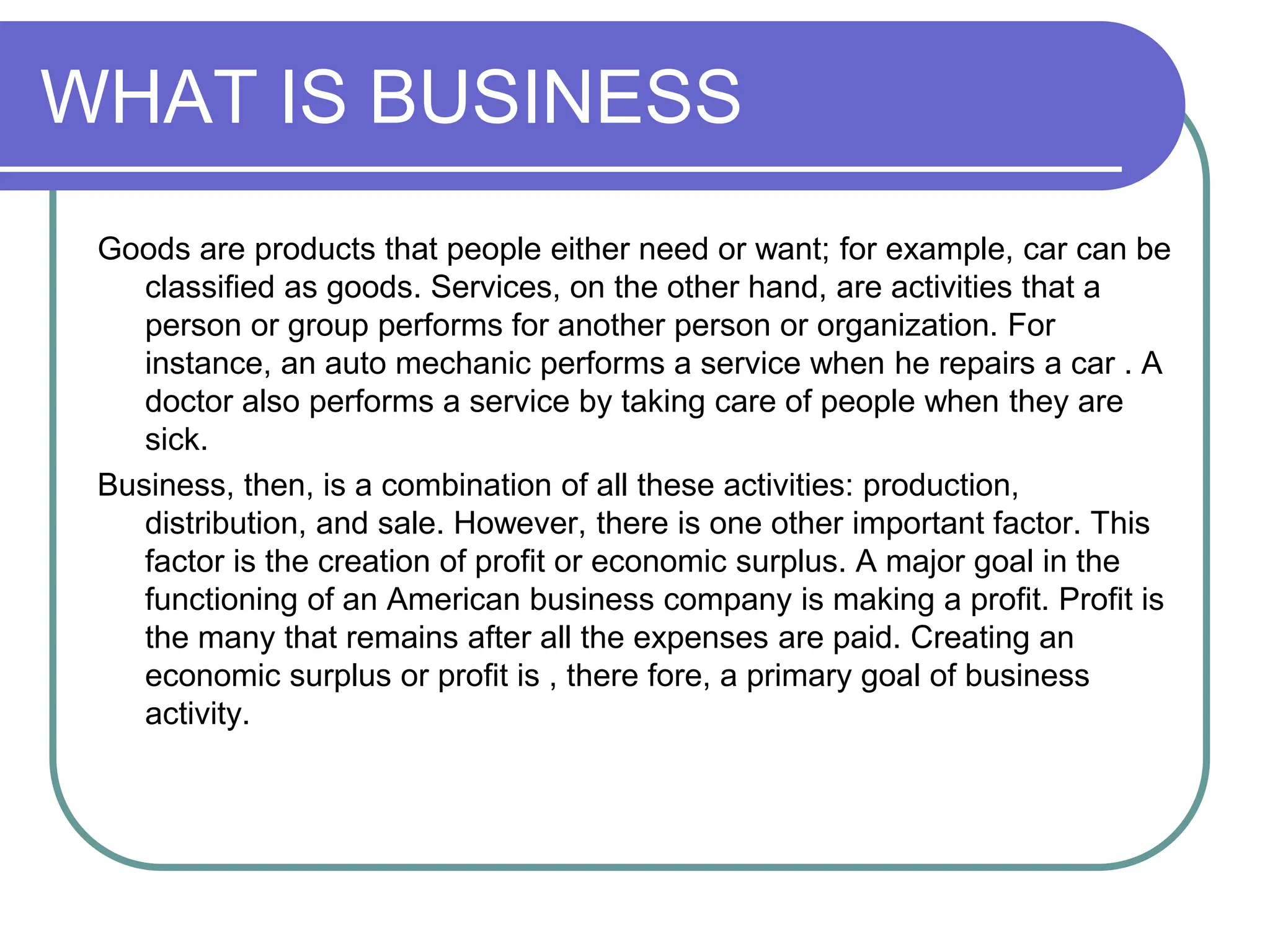 WHAT IS BUSINESS | PDF