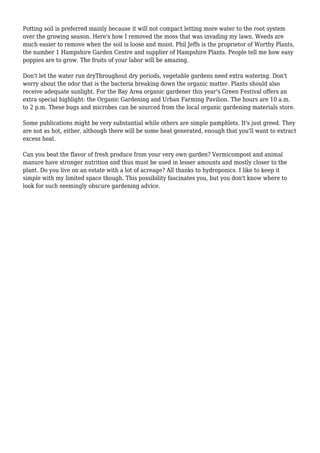 Establishing Necessary Factors For Gardening | PDF