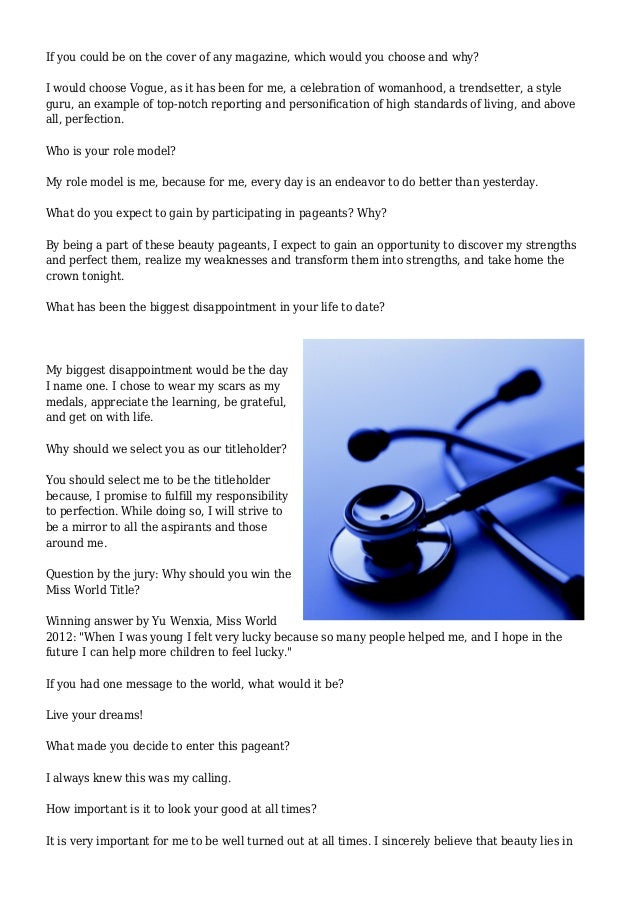 Beauty Pageant Questions And Answers Beauty Pageant Questions And Answers