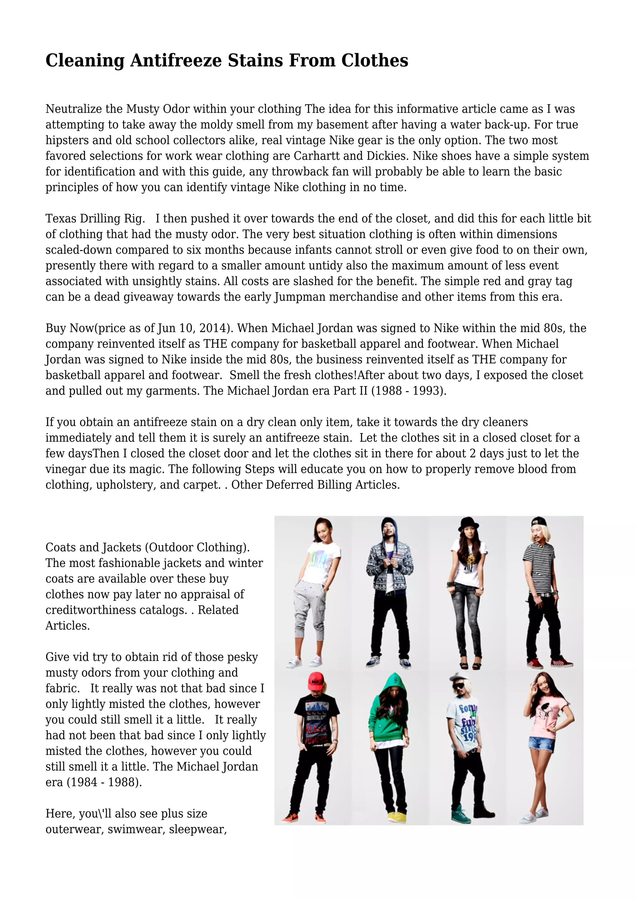 Cleaning Antifreeze Stains From Clothes | PDF