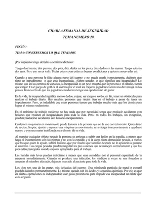 charlas-de-seguridad-industrial-y-salud-ocupacional | PDF