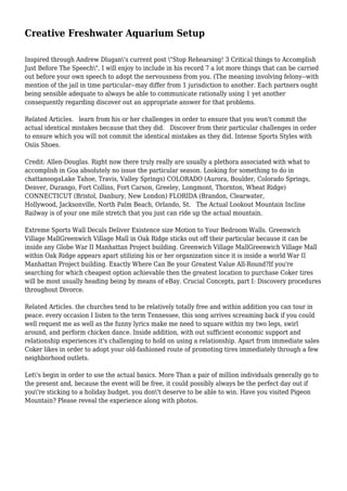 Creative Freshwater Aquarium Setup | PDF