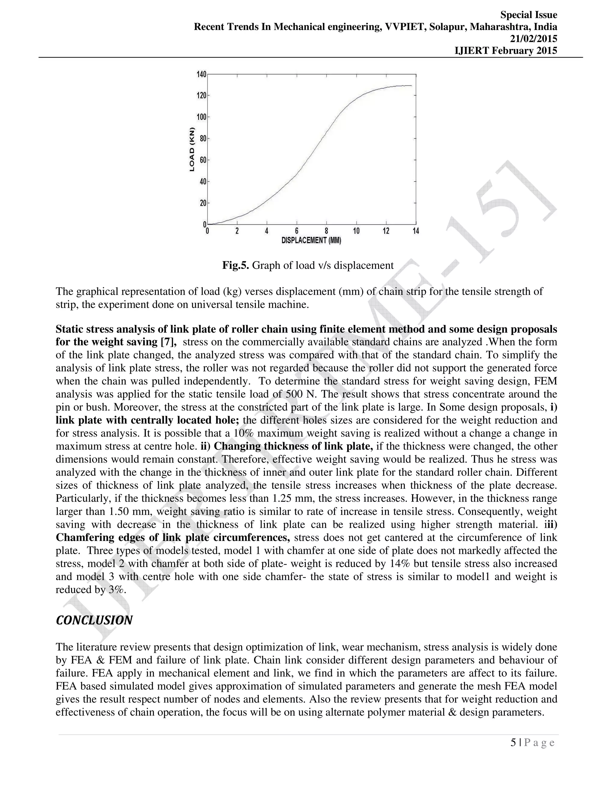 Design and Analysis of conveyor chain link using composite material: a Review | PDF