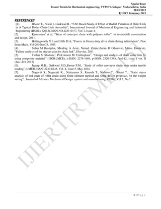 Design and Analysis of conveyor chain link using composite material: a Review | PDF