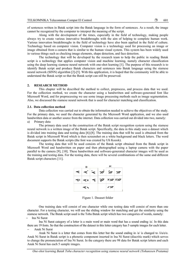 One Shot Learning Batak Toba Character Recognition Using Siamese Neural