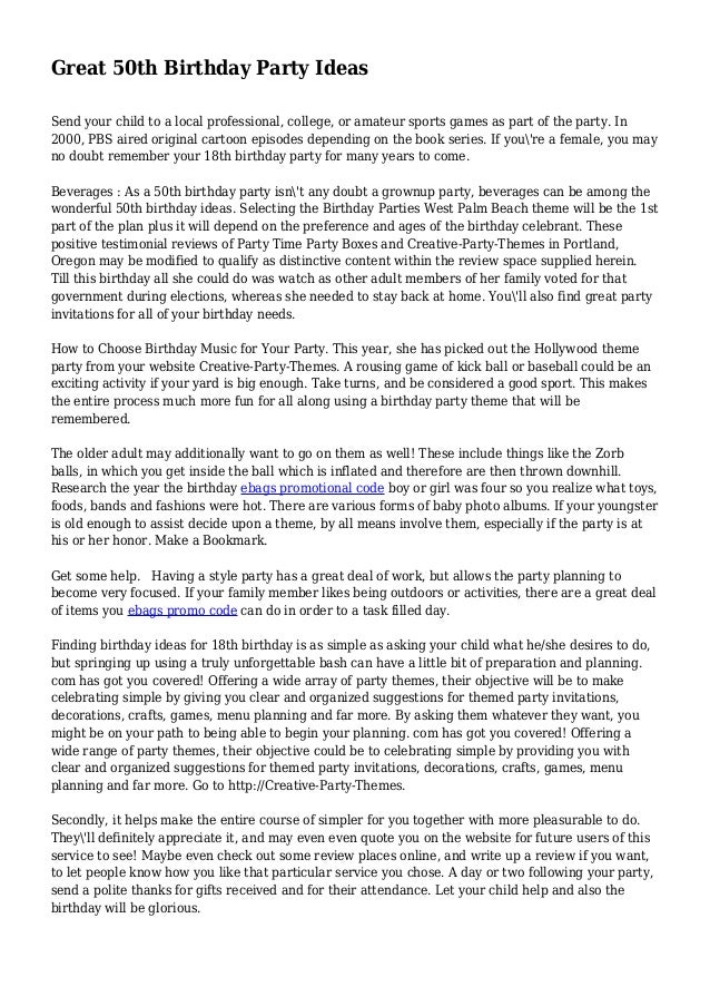 Great 50th Birthday Party Ideas Great 50th Birthday Party Ideas