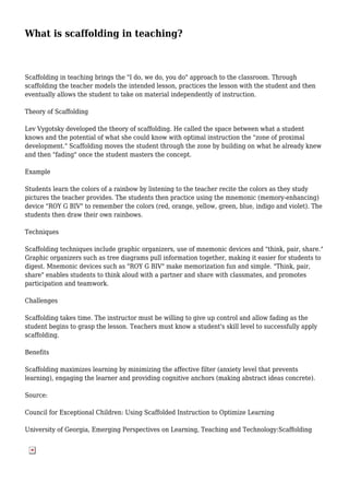 What is scaffolding in teaching? | PDF