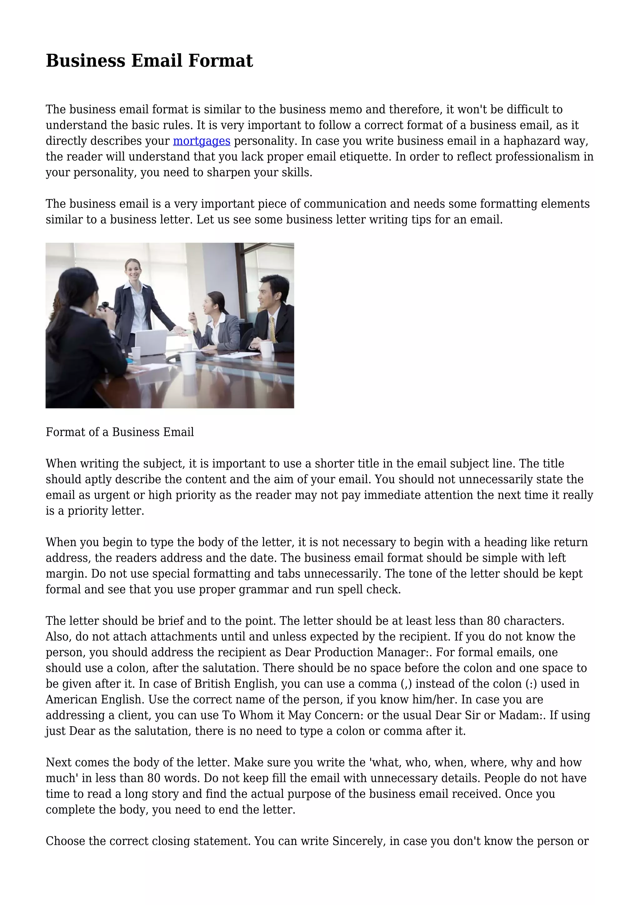 Business Email Format | PDF