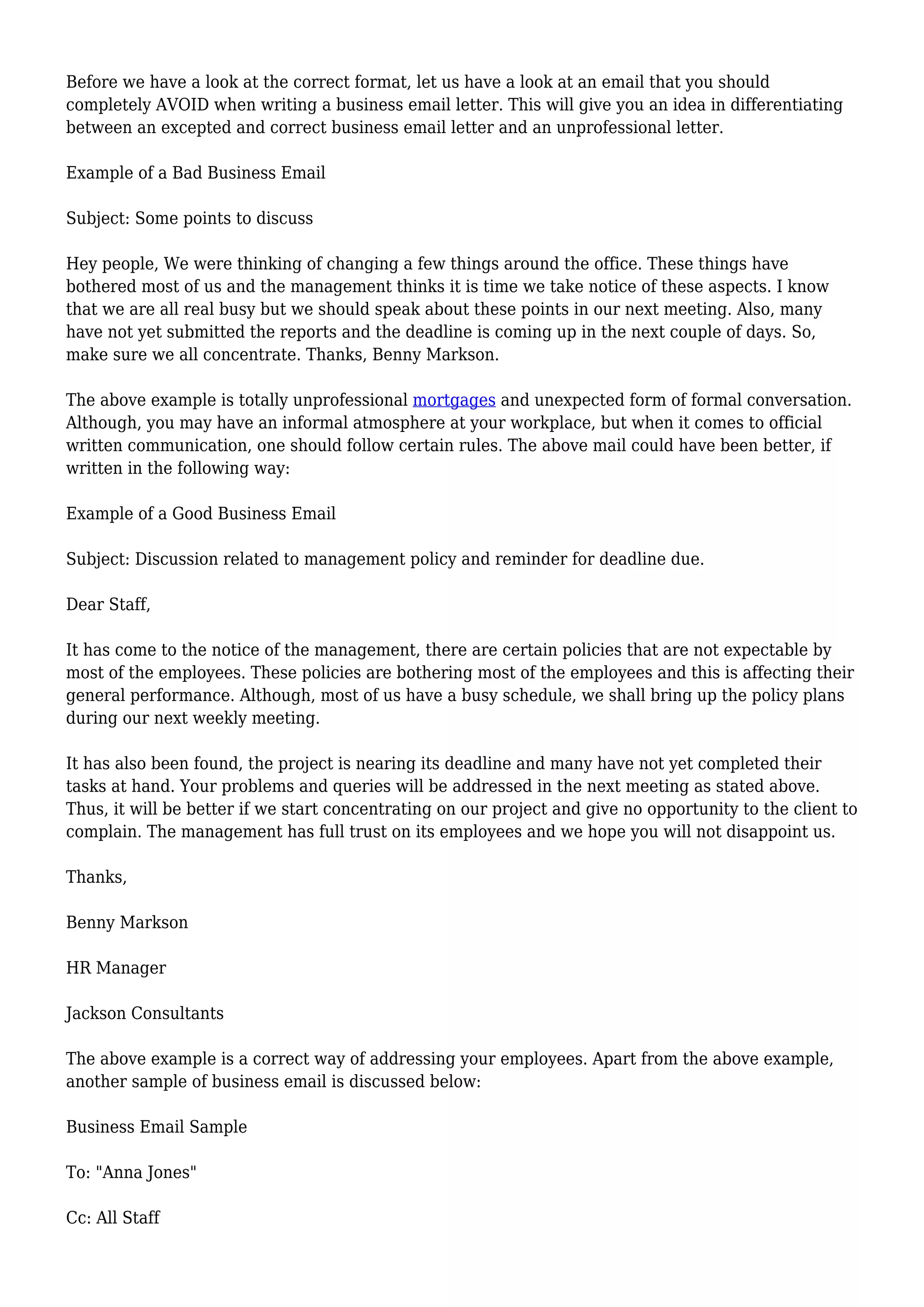 Business Email Format | PDF