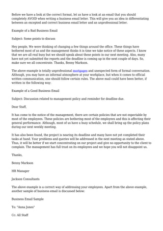 Business Email Format | PDF