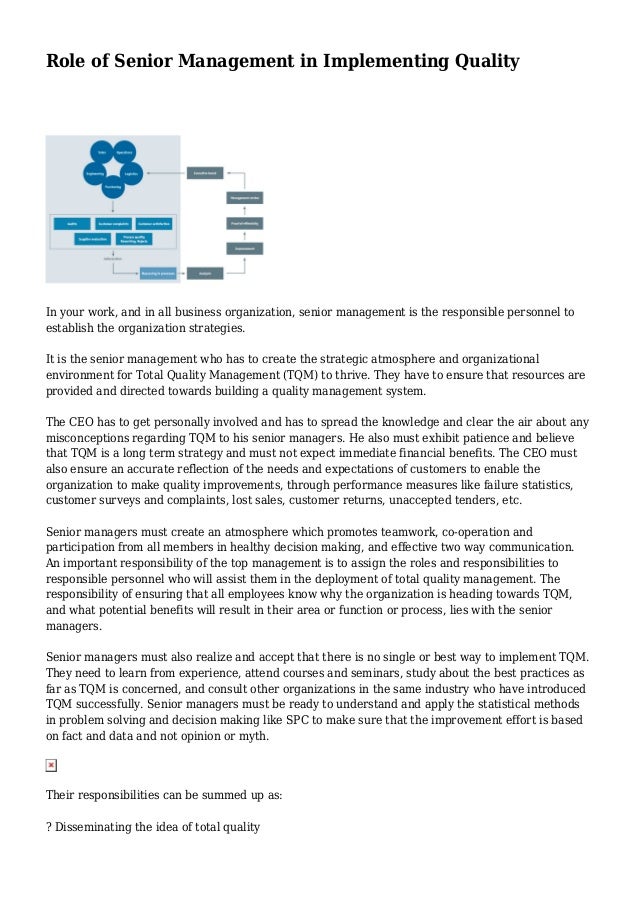 Role Of Senior Management In Tqm Ppt 43+ Pages Solution Doc [1.6mb ...