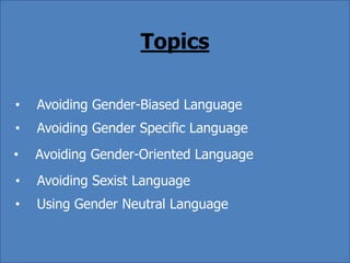 Avoiding Sexist Language | PPTX | Debated Sensitive Social Issues ...