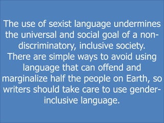 Avoiding Sexist Language | PPTX
