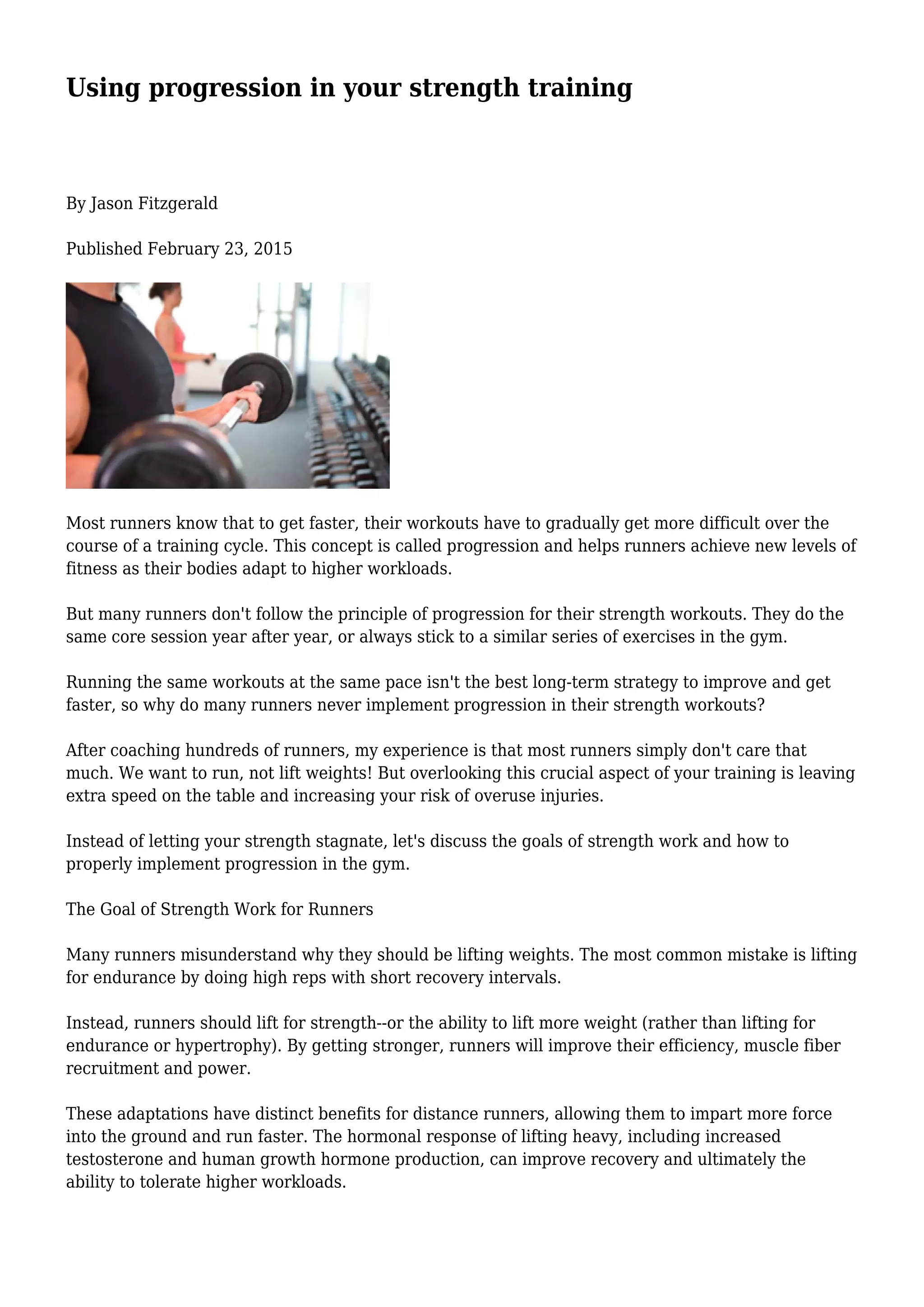 Using progression in your strength training | PDF