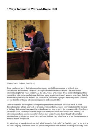 5 Ways to Survive Work-at-Home Hell | PDF