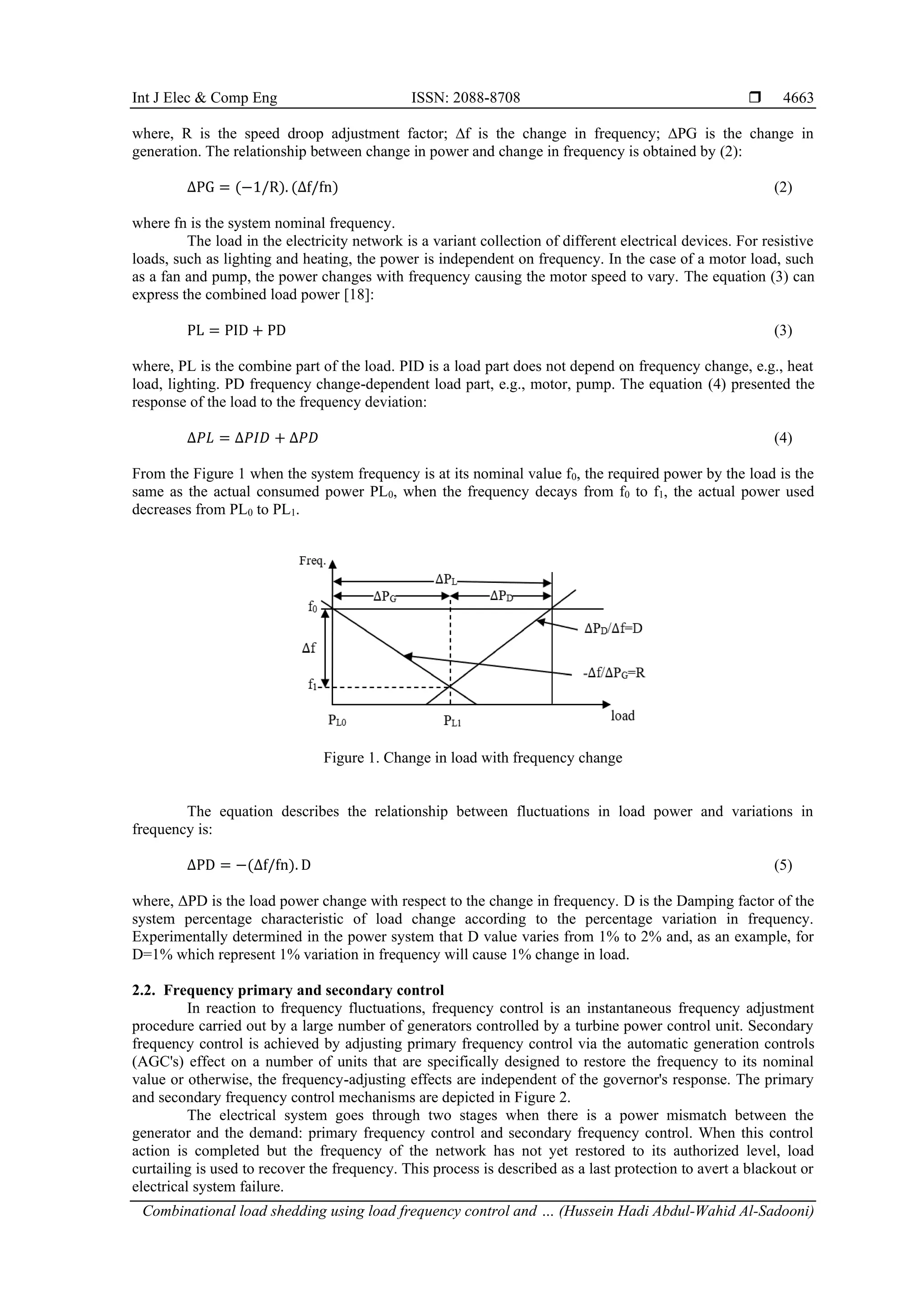 Combinational load shedding using load frequency control and voltage stability indicator | PDF