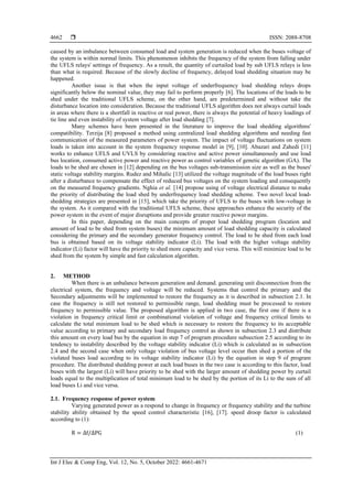 Combinational load shedding using load frequency control and voltage stability indicator | PDF