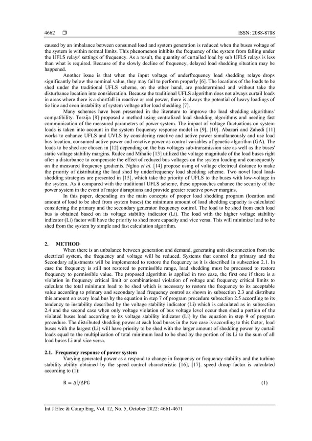 Combinational load shedding using load frequency control and voltage stability indicator | PDF