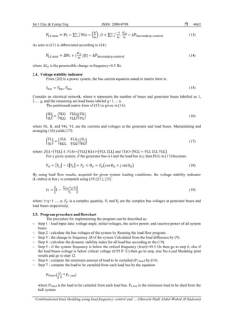 Combinational load shedding using load frequency control and voltage stability indicator | PDF