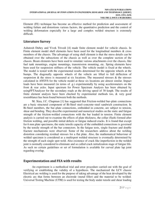 FEA Based Validation of Weld Joint Used In Chassis of Light Commercial ...
