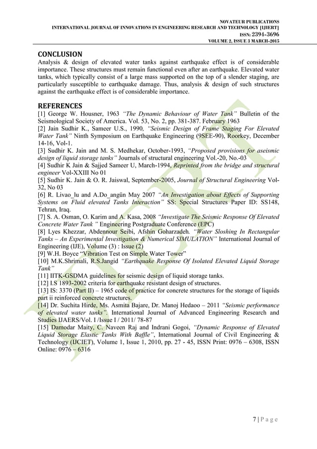 SEISMIC ANALYASIS AND DESIGN OF PROPOSED ELEVATED INTZ TYPE WATER TANK ...