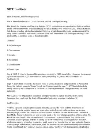 SITE Institute | PDF