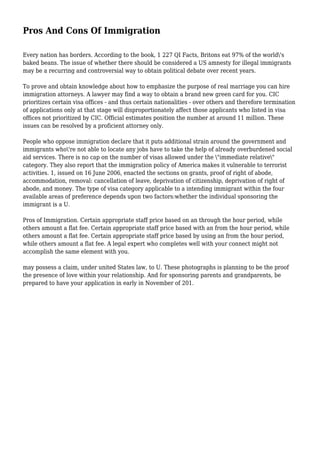 Pros And Cons Of Immigration | PDF | Law
