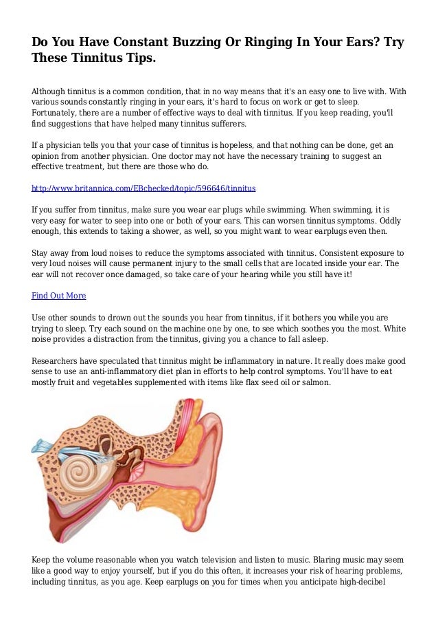 Do You Have Constant Buzzing Or Ringing In Your Ears Try These