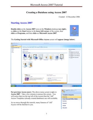 Microsoft access 2007_tutorial | PDF