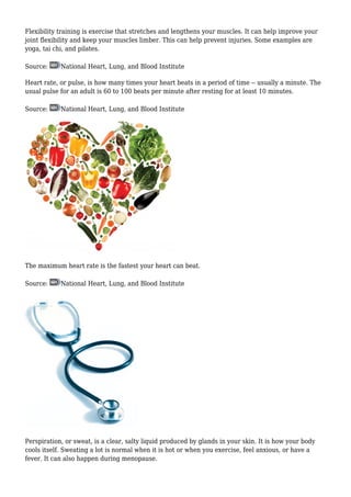 Definitions of Health Terms: Fitness | PDF | Heart and Cardiovascular ...