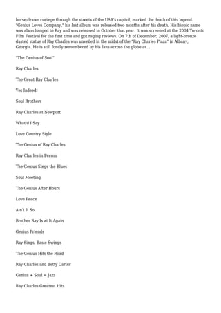 Biography of Ray Charles | PDF