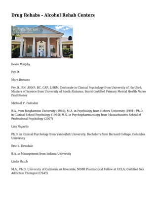 Drug Rehabs - Alcohol Rehab Centers | PDF | Substance Abuse | Diseases and Conditions